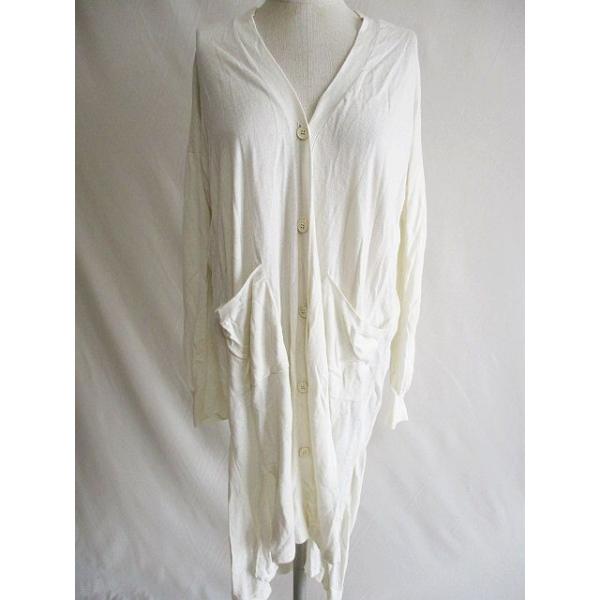 C.T.Plage ロング カーディガン Vネック ボタン 白 38 レディース【表記サイズ】38【実寸サイズ】肩幅：56cm　身幅：60cm　袖丈：45cm　着丈：103cm　商品によってはどうしても若干の誤差が発生してしまいます。 1〜...