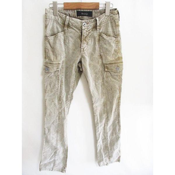 SASSON 薄ベロア パンツ ポケット ベージュ  レディース【表記サイズ】表記なしのため不明。【実寸サイズ】ウエスト：72cm　もも幅：28cm　裾幅：17cm　股上：21.5cm　股下：76cm　商品によってはどうしても若干の誤差が発...