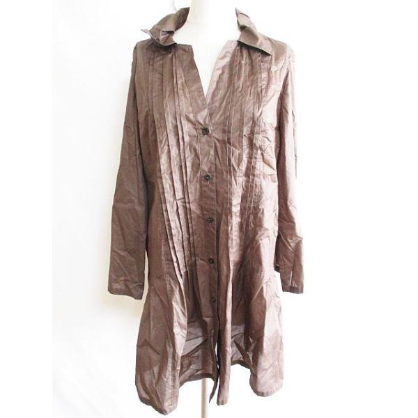 GERVE シャツ ワンピース 長袖 茶 40 レディース【表記サイズ】40【実寸サイズ】肩幅：39cm　身幅：50cm　袖丈：47.5cm　総丈：80cm　商品によってはどうしても若干の誤差が発生してしまいます。 1〜2cmの誤差は予めご...