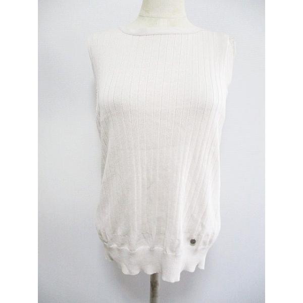 ジェルべ GERVE リブ 薄手 ノースリーブ カットソー グレー 40 レディース【表記サイズ】40【実寸サイズ】身幅：43cm　総丈：57cm　商品によってはどうしても若干の誤差が発生してしまいます。 1〜2cmの誤差は予めご了承くださ...