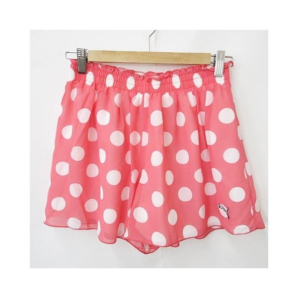 未使用品 プーマ PUMA ゴルフ パンツ ショートパンツ キュロットスカート 総柄 ドット 水玉 総柄 ピンク 白 ホワイト L レディース【ブランド】プーマ PUMA【表記サイズ】L【実寸サイズ】ウエスト：68〜110cm　もも幅：47...