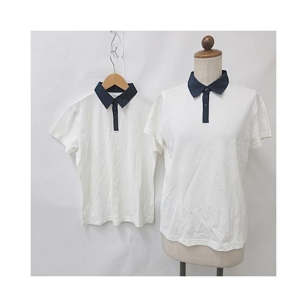 ルシャンテ le chanter シャツ 2枚セット カットソー 半袖 ストレッチ 綿 白 紺 ホワイト ネイビー 38 レディース【表記サイズ】38(日本サイズM程度)【実寸サイズ】肩幅：35cm　身幅：48cm　着丈：57cm　袖丈：1...