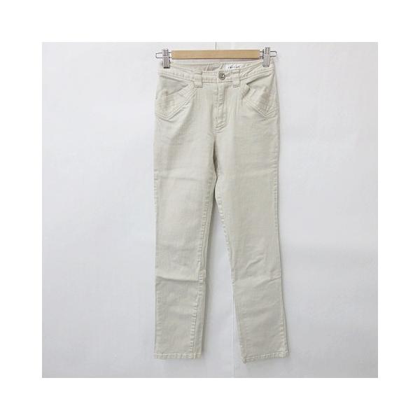 エレメントオブシンプルライフ element of SIMPLE LIFE パンツ スリムストレート ロング ストレッチ ベージュ 7 レディース【表記サイズ】7【実寸サイズ】ウエスト：64cm　もも幅：24.5cm　裾幅：17cm　股上：...