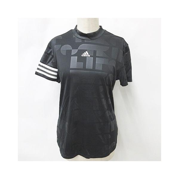 アディダス adidas ゴルフ シャツ 半袖 ハイネック 総柄 プリント スリーライン 2023年モデル 黒 白 ブラック ホワイト L レディース【ブランド】アディダス adidas【表記サイズ】L【実寸サイズ】肩幅：38cm　身幅：4...