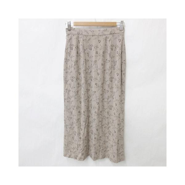 未使用品 BELLE CHIENNE スカート フレア ロング 総柄 プリント ニット ベージュ 茶 ブラウン 67 レディース【表記サイズ】67【実寸サイズ】ウエスト：67cm　ヒップ：100cm　スカート丈：83cm　　【素材】表地 綿...