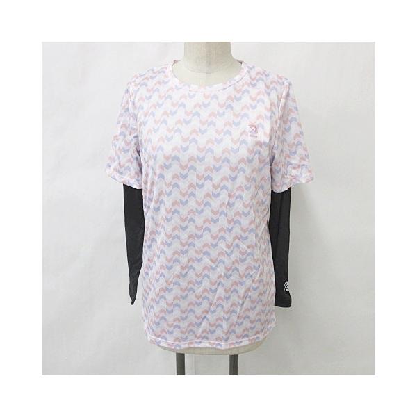 未使用品 アーノルドパーマー ヨガ スポーツウエア アンサンブル Tシャツ 半袖 総柄 幾何柄 インナーＴ 長袖 ピンク ラベンダー ブラック M【ブランド】アーノルドパーマー Arnold Palmer【表記サイズ】M【実寸サイズ】肩幅：...