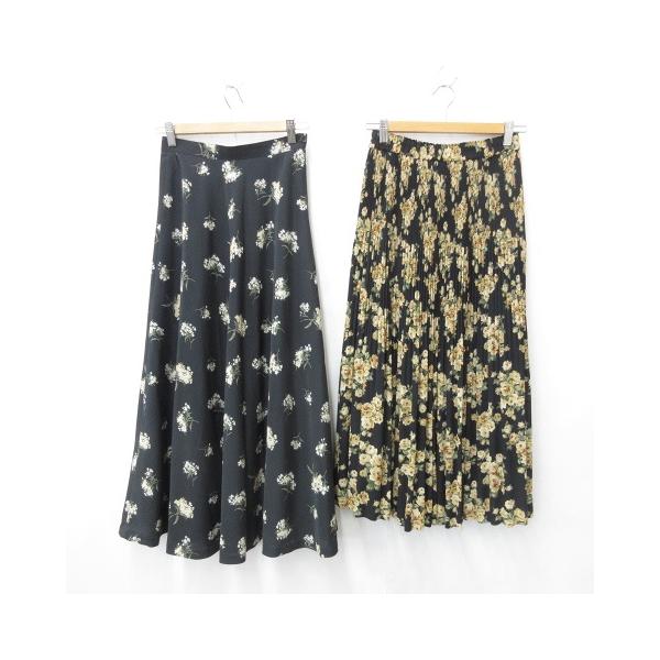 フィルム FILM アトリエメイク ATELIER MEIKU スカート 2枚セット プリーツ フレア ロング丈 花柄 黒 ブラック M【ブランド】フィルム FILM【表記サイズ】プリーツ 表記なしフレア M【実寸サイズ】ウエスト：62-9...