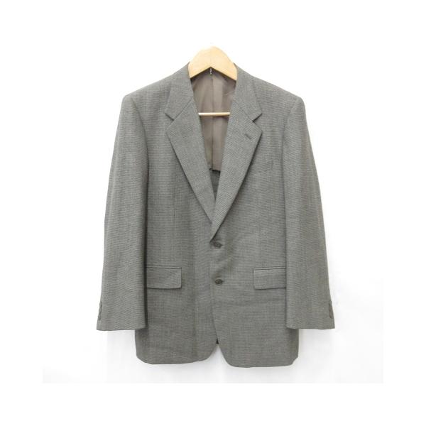 Marie Darc ジャケット シングル 総柄 千鳥格子 ウール グレー ブラウン 96A7 メンズ【表記サイズ】96A7(XL相当)【実寸サイズ】肩幅：46.5cm　身幅：55cm　袖丈：60cm　着丈：77cm　　【素材】ウール 10...