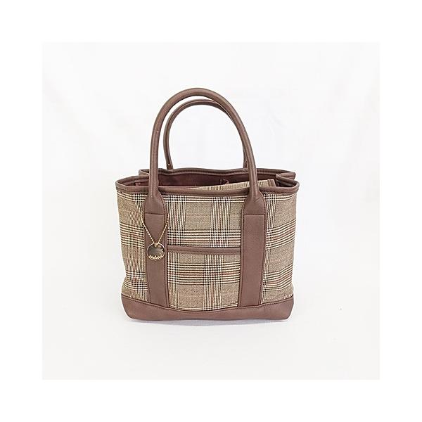 Spice edicion cielciel ハンドバッグ ミニトートバッグ チェック フェイクレザー チャーム ブラウン 茶 レディース【実寸サイズ】持ち手の長さ：約36cm　ヨコ：28cm　タテ：22cm　マチ：15cm　　【色】茶　　...