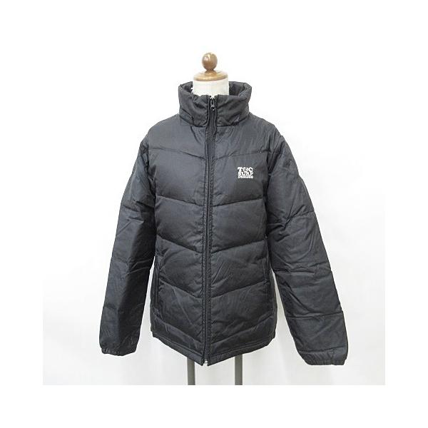 T C SURF DESIGNS ダウンジャケット ジップアップ ロゴ 黒 ブラック L レディース【表記サイズ】L【実寸サイズ】肩幅：42cm　身幅：53cm　袖丈：61cm　着丈：70cm　　【素材】表地 ポリエステル 100%　中綿 ...