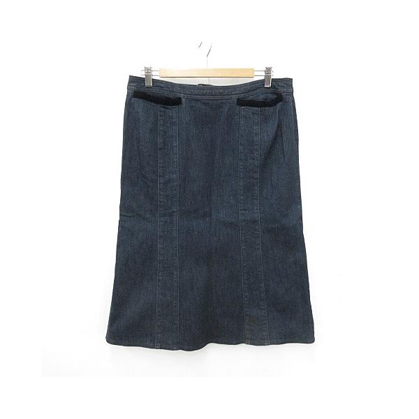 ハナエモリ HANAE MORI Nouvelle taille デニム スカート ひざ下丈 大きいサイズ ストレッチ インディゴ ブルー 44 レディース【ブランド】ハナエモリ HANAE MORI【表記サイズ】44（日本サイズL程度）【...