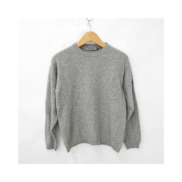 ヒルトン HILTON ニット セーター 長袖 丸首 ウール グレー M メンズ【ブランド】ヒルトン HILTON【表記サイズ】M【実寸サイズ】肩幅：45cm　身幅：51cm　着丈：57cm　袖丈：62cm　　【素材】ウール 100％【色】...