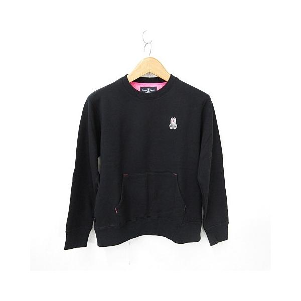 サイコバニー Psycho Bunny トレーナー 長袖 丸首 ワッペン スウェット リブ コットン 黒 ブラック S メンズ【ブランド】サイコバニー Psycho Bunny【表記サイズ】S【実寸サイズ】肩幅：43cm　身幅：50cm　着...