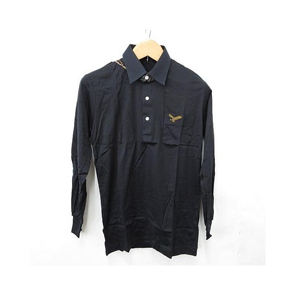 未使用品 フェルナンドラジーニ FERNAND RAZZINI シャツ 長袖 プルオーバー リブ 刺繍 綿 紺 黒 ネイビー ブラック M メンズ【表記サイズ】M【実寸サイズ】肩幅：42cm　身幅：42cm　着丈：70cm　袖丈：58cm　...