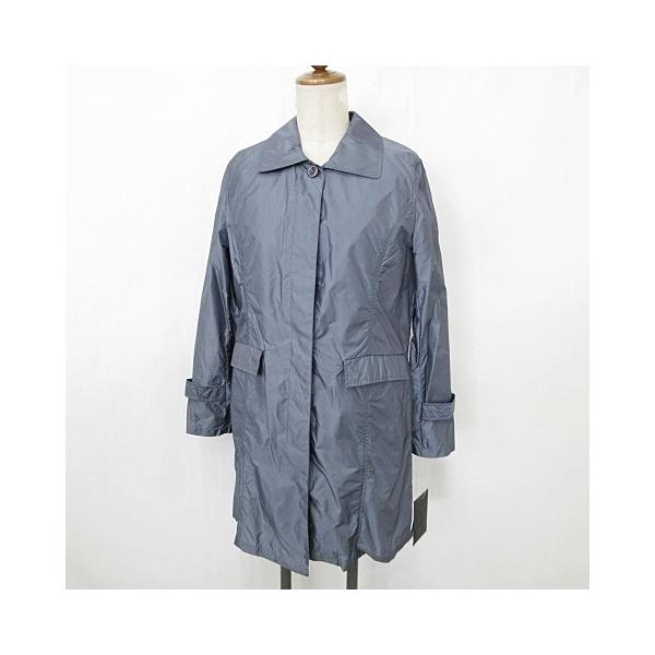 未使用品 レレベル LELE BELL コート ステンカラー 比翼 ボタン開き ライナー ナイロン ブルー 青 M レディース【表記サイズ】M【実寸サイズ】肩幅：39cm　身幅：50cm　袖丈：59cm　着丈：80cm　　【素材】表地 ナイ...