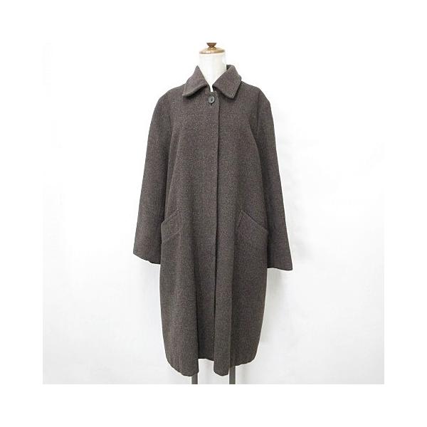 JUNE JULY AUGUST コート ロング ステンカラー 比翼 ボタン開き ウール 茶 ブラウン 38 レディース【表記サイズ】38（Mサイズ程度）【実寸サイズ】肩幅：43cm　身幅：57cm　袖丈：59cm　着丈：100cm　　【素...