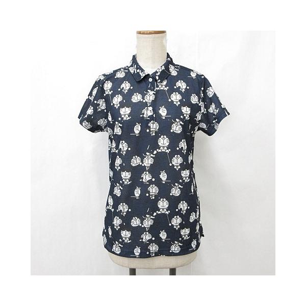 パーリーゲイツ ジャックバニー Jack Bunny!! ゴルフ シャツ ポロシャツ 半袖 総柄 ドラえもん 速乾 紺 白 ネイビーホワイト 2 レディース【ブランド】パーリーゲイツ PEARLY GATES【表記サイズ】2（バスト84〜8...