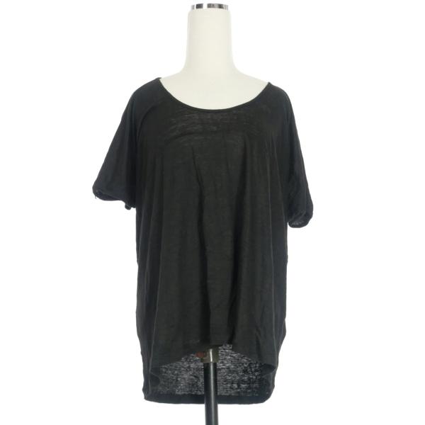 ルッツヒュエル LUTZ HUELLE リネンカットソー Tシャツ 半袖 XS ブラック 黒 LU1580 国内正規 レディース【表記サイズ】XS【実寸サイズ】身幅：46cm　着丈：64cm　ゆき丈：40cm　　【素材】麻100%【色】ブラ...