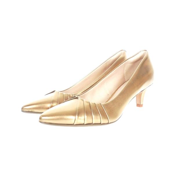 未使用品 クラークス clarks Linvale Crown リンベールクラウン タックデザイン パンプス 靴 UK4 23cm メタリックゴールド レディース【ブランド】クラークス clarks【表記サイズ】UK4 23cm【実寸サイズ...