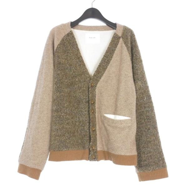 パルムドール Palme d'Or ニット カーディガン 配色 0 ベージュ ブラウン PDCS-099 メンズ【表記サイズ】0【実寸サイズ】身幅：55cm　着丈：63cm　ゆき丈：81cm　　【素材】ポリエステル51％　ウール49％　別布...