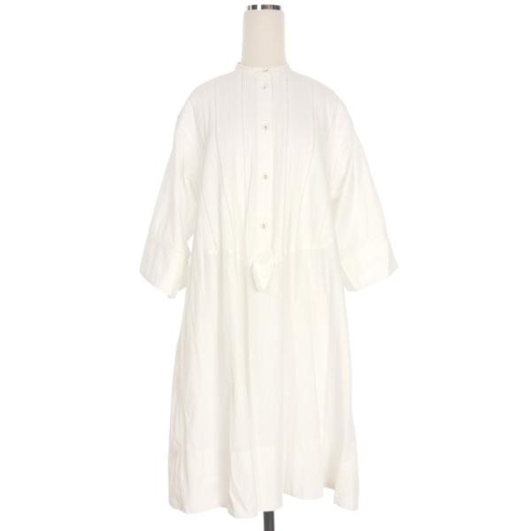 フィータ Pheeta バンドカラーシャツワンピース ドレス 半袖 1 ホワイト 白 IF-PH20SS-1 レディース【表記サイズ】1【実寸サイズ】肩幅：44cm　身幅：54cm　着丈：94cm　袖丈：35cm　　【素材】綿100％【色】...