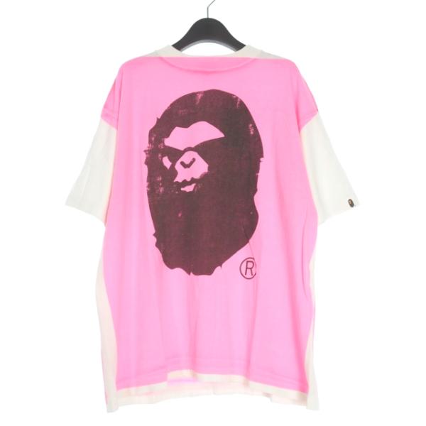 未使用品 セントマイケル SAINTMICHAEL × A BATHING APE 25AW HANDPRINT BAPE_SS TEE Tシャツ カットソー 半袖 XL ホワイト/ピンク SM-HR1-0000-C3 メンズ【ブランド】セ...