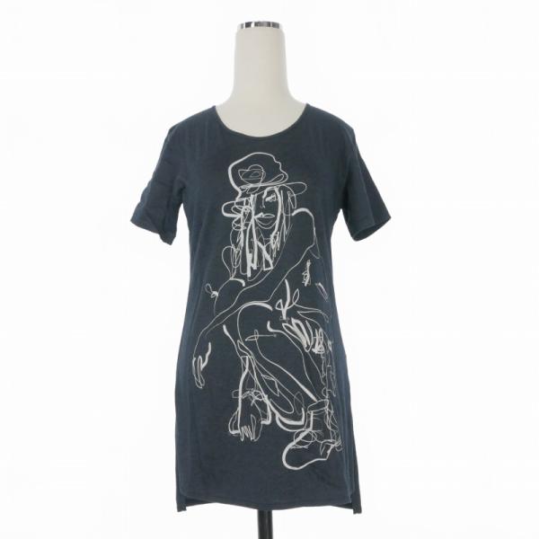 バジュラ bajra プリントTシャツ カットソー 半袖 2 ネイビー 紺 120FK49 レディース【ブランド】バジュラ bajra【表記サイズ】2【実寸サイズ】肩幅：38cm　身幅：44cm　着丈：70cm　袖丈：18cm　　【素材】綿...