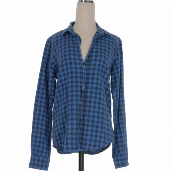 フランク&amp;アイリーン Frank&amp;Eileen BARRY ギンガムチェックオープンカラーシャツ ネルシャツ ブラウス 長袖 S ブルー 青 国内正規 レディース【ブランド】フランク&amp;アイリーン Frank&amp;...