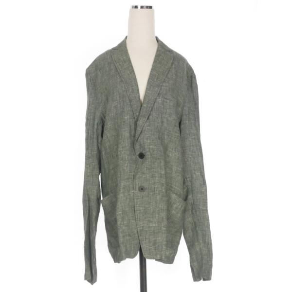 クラウディオ トネッロ claudio tonello ノッチドラペル リネンシャツ ジャケット 長袖 グレー  レディース【表記サイズ】不明【実寸サイズ】肩幅：46cm　身幅：49cm　着丈：73cm　袖丈：70cm　　【素材】品質表示タ...