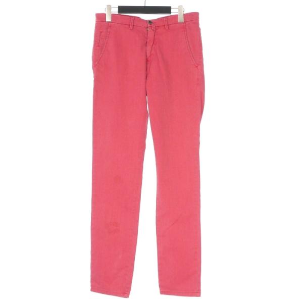 バルバッティ Barbati P-DELL  イタリア製 ストレッチカラーパンツ 46 レッド 赤 メンズ【表記サイズ】46【実寸サイズ】ウエスト：80cm　もも幅：27cm　裾幅：15cm　股上：30cm　股下：79cm　　【素材】コット...