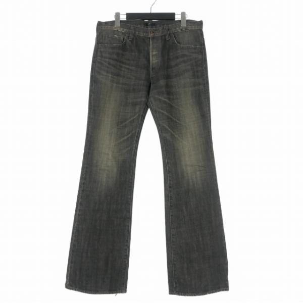 ダブルジェイケイ wjk reluxe ブーツカットデニムパンツ ジーンズ L ブラック 黒 メンズ【ブランド】ダブルジェイケイ wjk【表記サイズ】L【実寸サイズ】ウエスト：82cm　もも幅：29cm　裾幅：22cm　股上：25cm　股下...