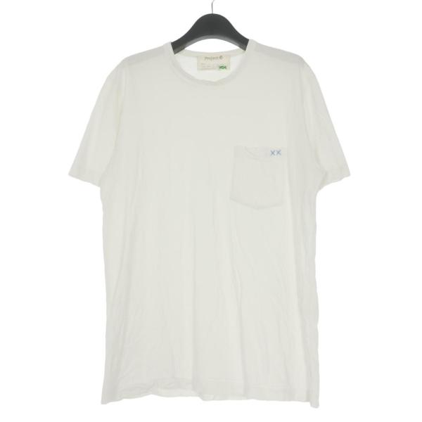 プロジェクト イー Project e ステッチ Tシャツ カットソー 半袖 S ホワイト 白 6-24-94 メンズ【表記サイズ】S【実寸サイズ】肩幅：47cm　身幅：51cm　着丈：70cm　袖丈：23cm　　【素材】コットン 100%...