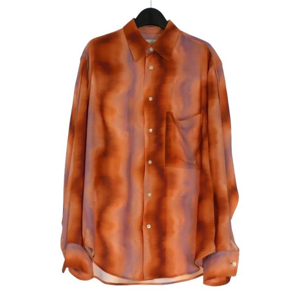 ネヴァーフォーゲット NVRFRGT RECYCLED POLYESTER DISTORTED STRIPED マーブルシャツ 長袖 2 マルチカラー NF231S01 メンズ【表記サイズ】2【実寸サイズ】肩幅：44cm　身幅：60cm　着...