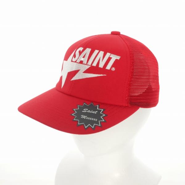 未使用品 セントマイケル SAINTMICHAEL × A BATHNIG APE 26SS BAPE_MESH CAP ロゴ メッシュキャップ 帽子 F レッド 赤 SM-MK8-0000-C60 メンズ【ブランド】セントマイケル SAI...