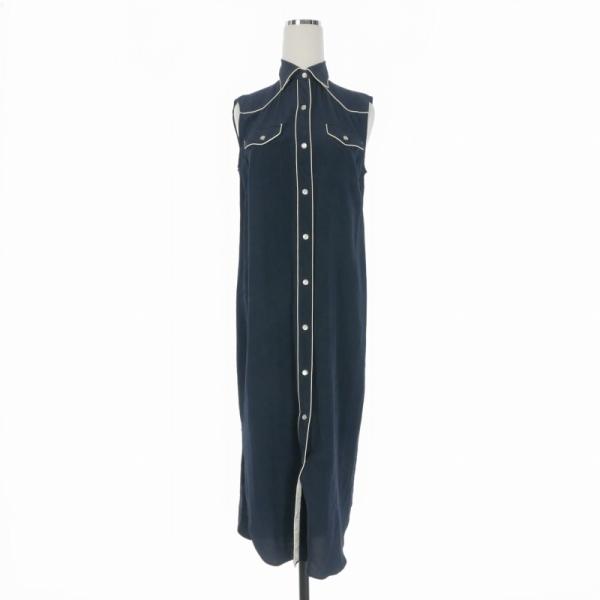 ラグ&amp;ボーン RAG&amp;BONE Jesse Western Silk Shirt Dress ノースリーブシルクシャツワンピース ドレス XS ネイビー 紺 W2723277M 国内正規 レディース【ブランド】ラグ&amp;...