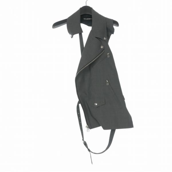 ユウキハシモト YUKI HASHIMOTO 22SS ONE- FOURTH RIDERS GILLET ワンショルダー アシンメトリー ライダースベスト ジレ グレー メンズ【ブランド】ユウキハシモト YUKI HASHIMOTO【表記...