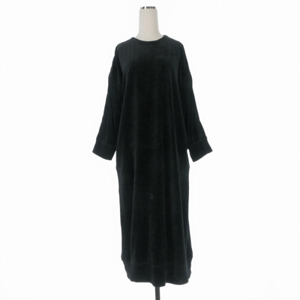 エイトピーエム オットピーエンメ 8PM ベロア ワンピース ドレス サイドライン 長袖 S ブラック 黒 D8PM32EA132 レディース【表記サイズ】S【実寸サイズ】肩幅：61cm　身幅：59cm　着丈：115cm　袖丈：39cm　　...
