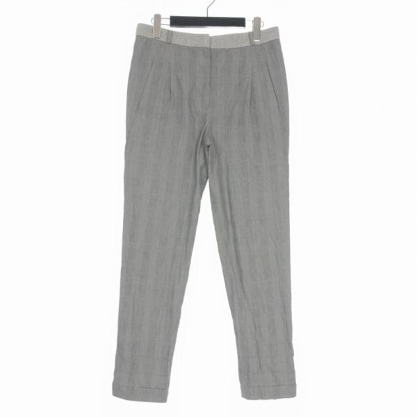 ブルネロクチネリ BRUNELLO CUCINELLI グレンチェック テーパードパンツ スラックス 40 グレー DB7293 国内正規 レディース【ブランド】ブルネロクチネリ BRUNELLO CUCINELLI【表記サイズ】40【実寸...