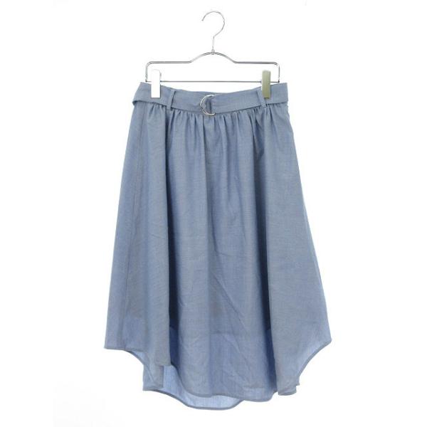 ENNEA スカート フレア ギャザー ひざ丈 38 青 水色 ■AC /fy レディース【中古】【ベクトル 古着】【表記サイズ】38【実寸サイズ】ウエスト：68cm　ヒップ：120cm　スカート丈：最長68cm　　【素材】ポリエステル50...