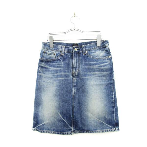 ドミンゴ Domingo スカート タイト ミニ デニム ウォッシュ加工 S 青 ブルー ayy レディース【中古】【ベクトル 古着】【ブランド】ドミンゴ Domingo【表記サイズ】S【実寸サイズ】ウエスト：70cm　ヒップ：86cm　ス...