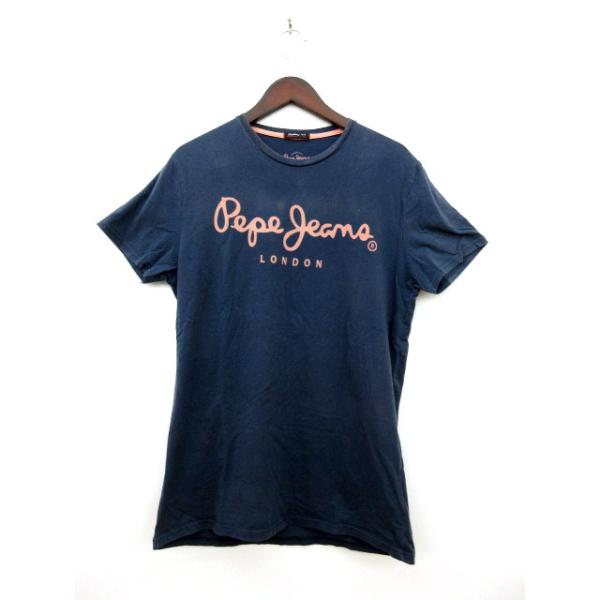 ペペジーンズ Pepe Jeans Tシャツ 半袖 ロゴ コットン L  青 ブルー /hn メンズ【ベクトル 古着】【ブランド】ペペジーンズ Pepe Jeans【表記サイズ】L【実寸サイズ】肩幅：42cm　身幅：48cm　袖丈：18cm...