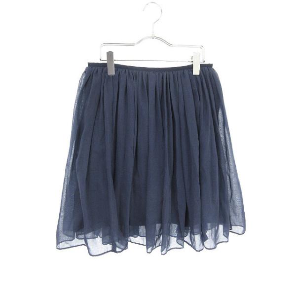 レイビームス Ray Beams WORK IN PROGRESS スカート ひざ丈 フレア ギャザー 1 紺 ネイビー /tk レディース【中古】【ベクトル 古着】【ブランド】レイビームス Ray Beams【表記サイズ】1【実寸サイズ】...