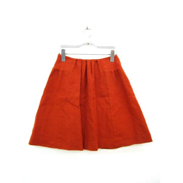 クローラ crolla スカート タック 台形 ミニ ウール 36 オレンジ ahm レディース【中古】【ベクトル 古着】【ブランド】クローラ crolla【表記サイズ】36【実寸サイズ】ウエスト：60cm　ヒップ：96cm　スカート丈：4...