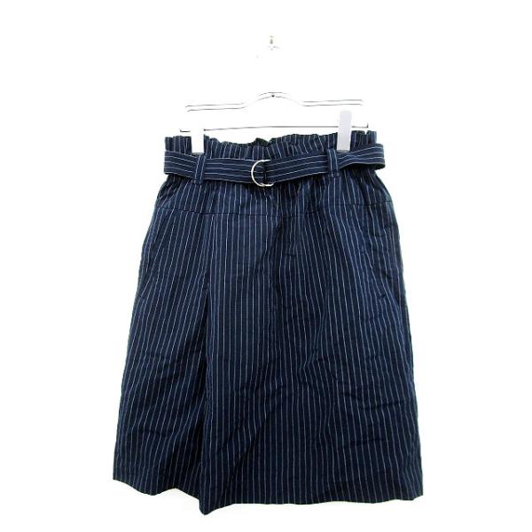 マカフィー MACPHEE トゥモローランド スカート タイト ひざ丈 ストライプ イージー リネン混 38 紺 ネイビー ■AC ayy レディース【中古】【ベクトル 古着】【ブランド】マカフィー MACPHEE トゥモローランド【表記サ...