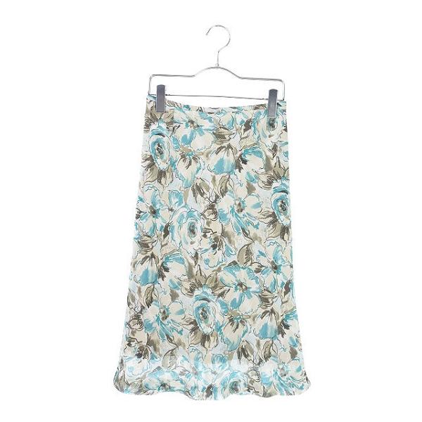 スタイルコム style com スカート 花柄 ひざ丈 フレア 7 グレー 青 ブルー /kk レディース【中古】【ベクトル 古着】【ブランド】スタイルコム style com【表記サイズ】7【実寸サイズ】ウエスト：60cm　ヒップ：82...
