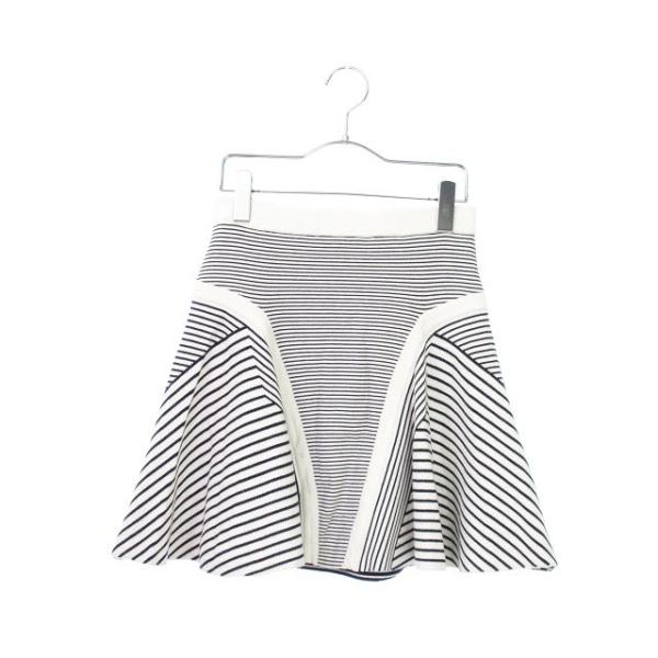 クローラ crolla スカート ボーダー フレア ひざ丈 38 白 ホワイト /kk レディース【中古】【ベクトル 古着】【ブランド】クローラ crolla【表記サイズ】38【実寸サイズ】ウエスト：64cm　ヒップ：85cm　スカート丈：...