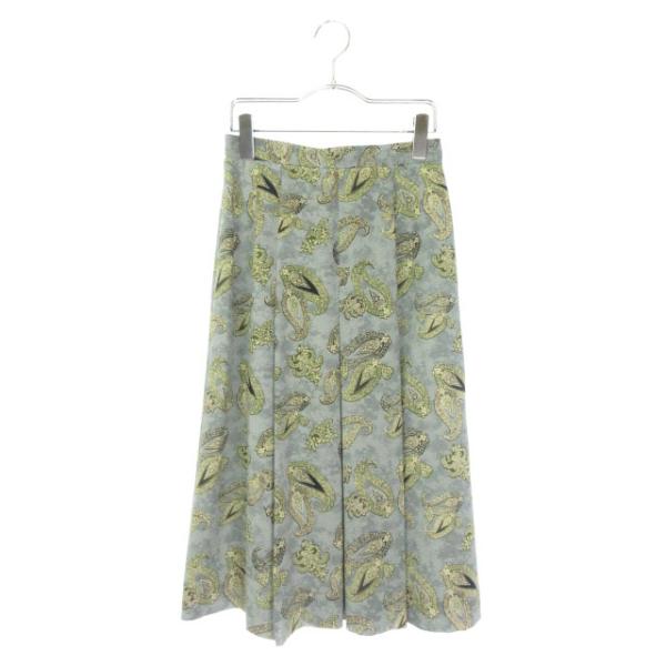 アデンダ Addenda スカート ロング プリーツ ペイズリー 青 水色 ブルー /mi レディース【中古】【ベクトル 古着】【表記サイズ】表記なし【実寸サイズ】ウエスト：62cm　ヒップ：100cm　スカート丈：70cm　　【素材】表地...