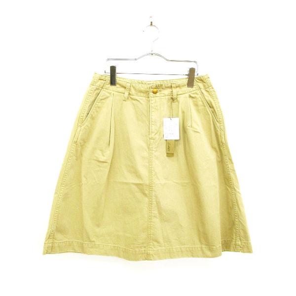 未使用品 ルクスルフト Luxluft スカート フレア ひざ丈 タック コットン 40 ベージュ /KY レディース【中古】【ベクトル 古着】【ブランド】ルクスルフト Luxluft【表記サイズ】40【実寸サイズ】ウエスト：70cm　ヒッ...