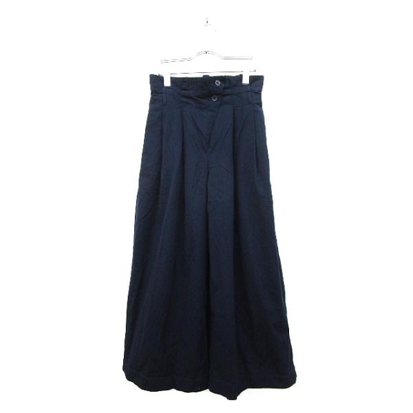 ウインハート WIN HEART パンツ ワイド ガウチョ F 紺 ネイビー ayy レディース【中古】【ベクトル 古着】【表記サイズ】F【実寸サイズ】ウエスト：68cm　もも幅：44cm　裾幅：38.5cm　股上：38cm　股下：61cm...