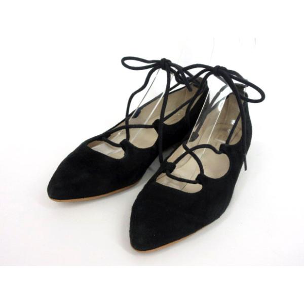 エルモント hermont フラットシューズ レースアップ スエード 38 黒 ブラック /an1207 レディース【表記サイズ】38【実寸サイズ】最大幅：8.5cm　アウトソール：26cm　　【色】黒 ブラック　　※色に関してはこの商品の...